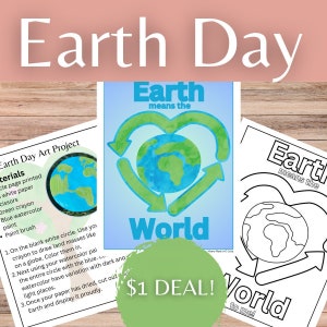 Earth Day Dollar Deal Art Project, Poster, Scavenger Hunt, and Coloring ...