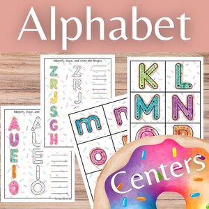 Donut Alphabet Tracing Skills and Letter Practice Pages & Classroom ...