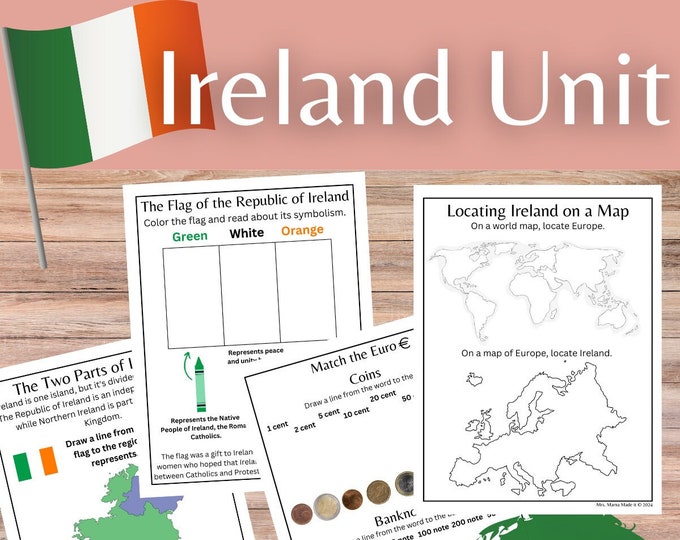 Ireland Mini Unit for St Patrick's Day Homeschool and Classroom Study ...