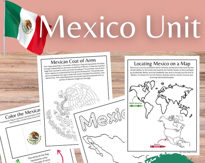 Mexico Mini Unit Celebrating Cinco De Mayo, Mexican Heritage, Geography ...
