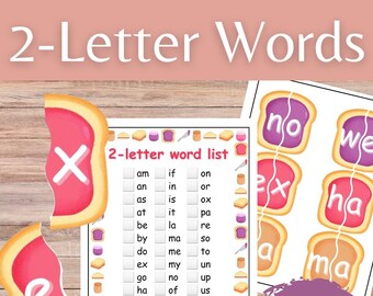 Peanut Butter & Jelly 2-letter Words Spelling Game Beginning Phonic ...