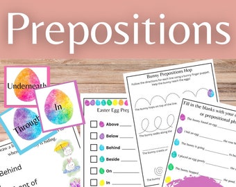 Easter Egg and Bunny Preposition Unit With 18 Pages for Homeschool or ...
