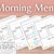 Traceable Calendars for Homeschool and Classroom Morning Menu Pages for ...