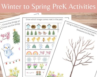 Winter to Spring Activity Pack for Preschool Prek Kindergarten With Art ...