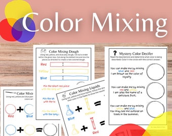 Color Mixing and Theory Printable Worksheets With Experiments and Art ...