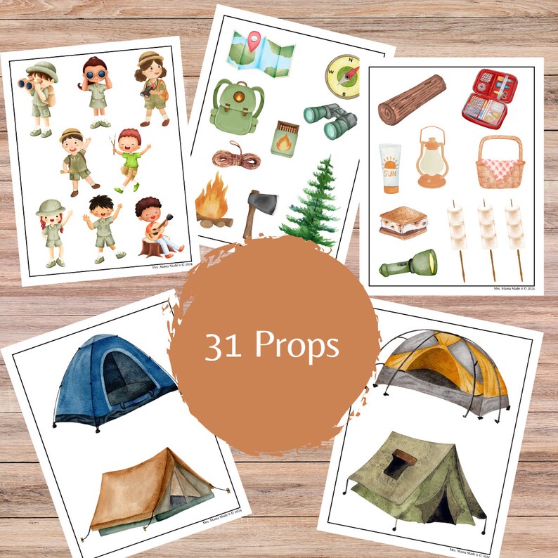 Camping Themed Story Props and Prompts for Summer Learning Through Play ...