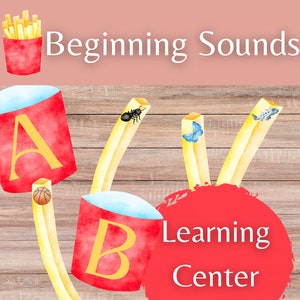 French Fry Beginning Sounds Alphabet Matching Game Printable Early ...