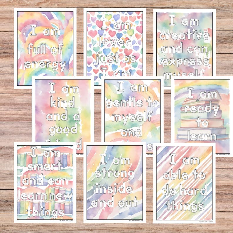 Daily Affirmations Morning Menu Traceable Pages or Mini Posters for ...