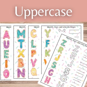 Donut Alphabet Tracing Skills and Letter Practice Pages & Classroom ...