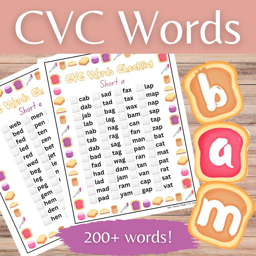 Peanut Butter & Jelly CVC Spelling Game Beginning Phonics Reading ...