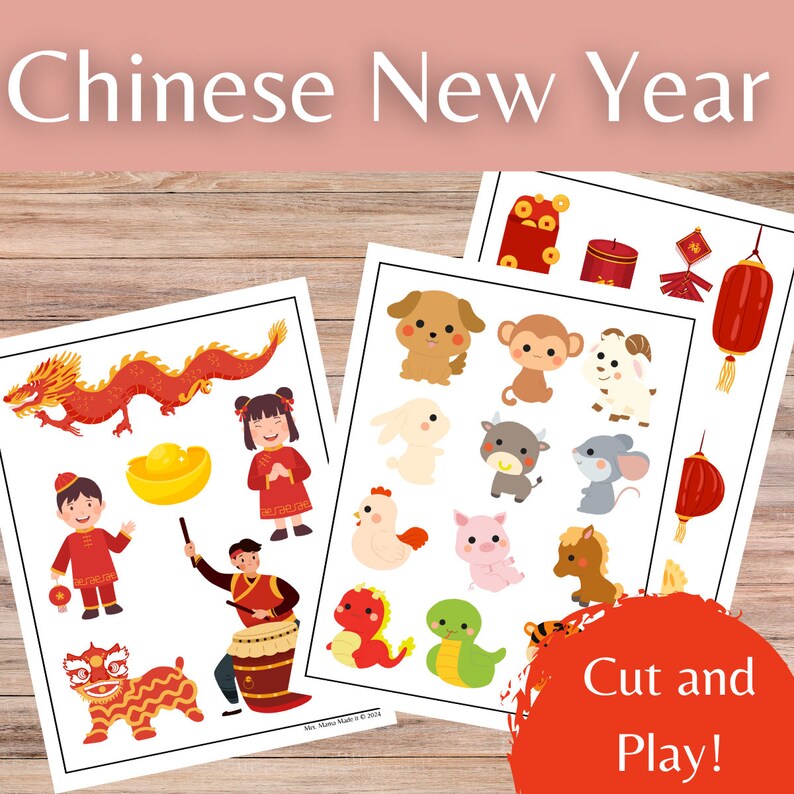 Chinese New Year Story Telling Props for Classroom Homeschool Sensory ...