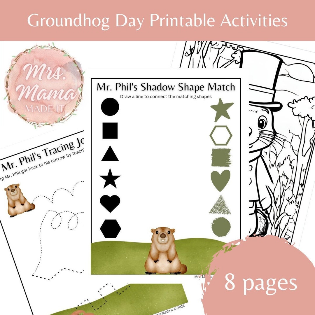 Groundhog Day Printable Worksheets for Preschool, Kindergarten ...