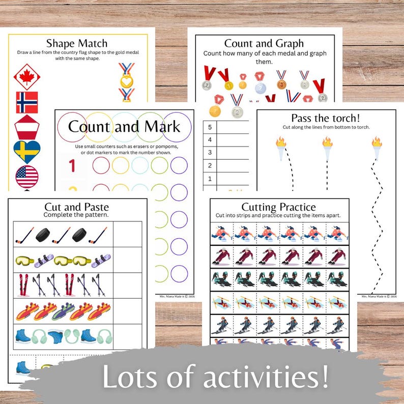 Winter Games Themed Printable Activity Pack Early Elementary — Tracing ...