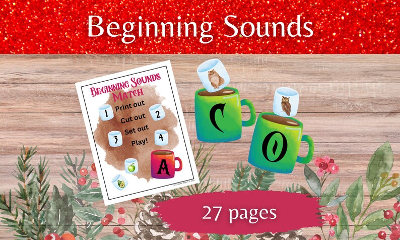 Hot Chocolate Phonics Game: Beginning Sounds Matching (digital Download ...
