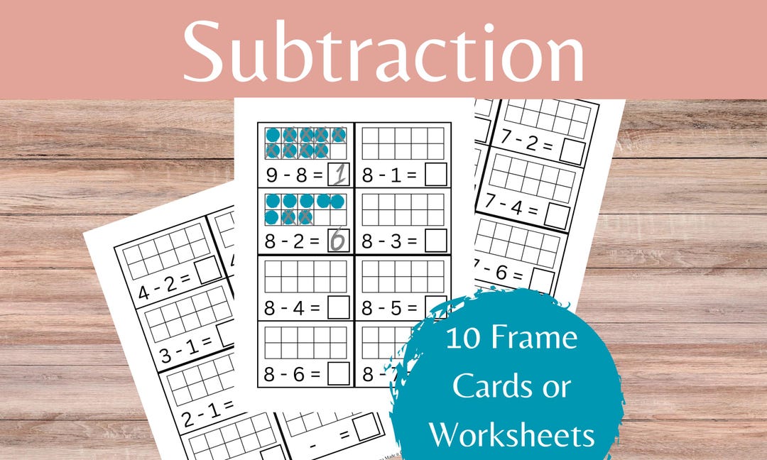 Blank Ten Frame Subtraction Printable Pages or Flash Cards for ...