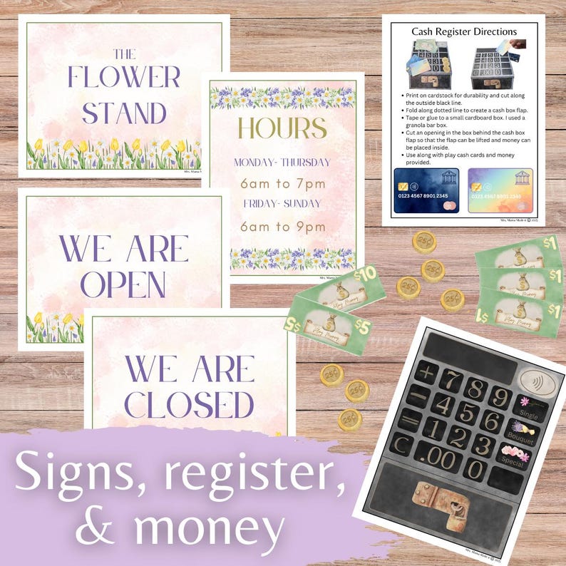 Flower Shop Pretend Play Kit: Dramatic Play Set up for Home & School ...