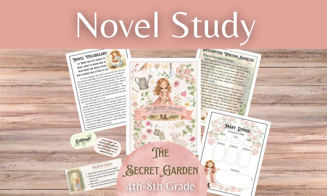 Secret Garden Full Literary Study Unit — 78 Pages of Activities ...