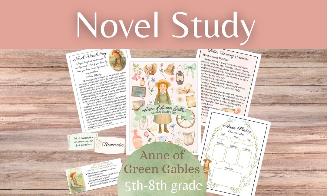 Anne of Green Gables Full Literary Study Unit — 80 Pages of Activities ...