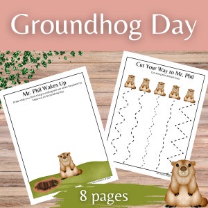 Groundhog Day Printable Worksheets for Preschool & Kindergarten Fine ...