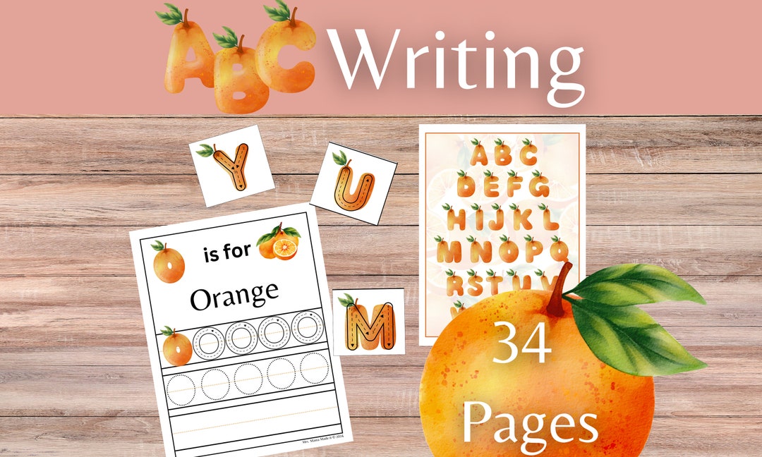 Orange Alphabet A–Z Tracing & Literacy Pack | Citrus Theme for ...