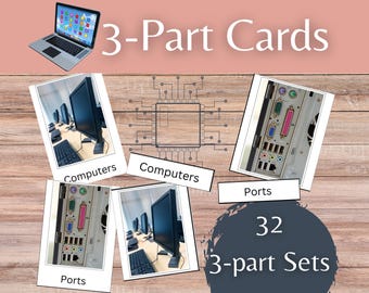 Technology Montessori Style 3 Part Cards for Vocabulary and Language ...