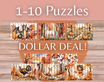 Fall 1-10 Puzzles Preschool Number Counting Ordering Sequence Skills ...