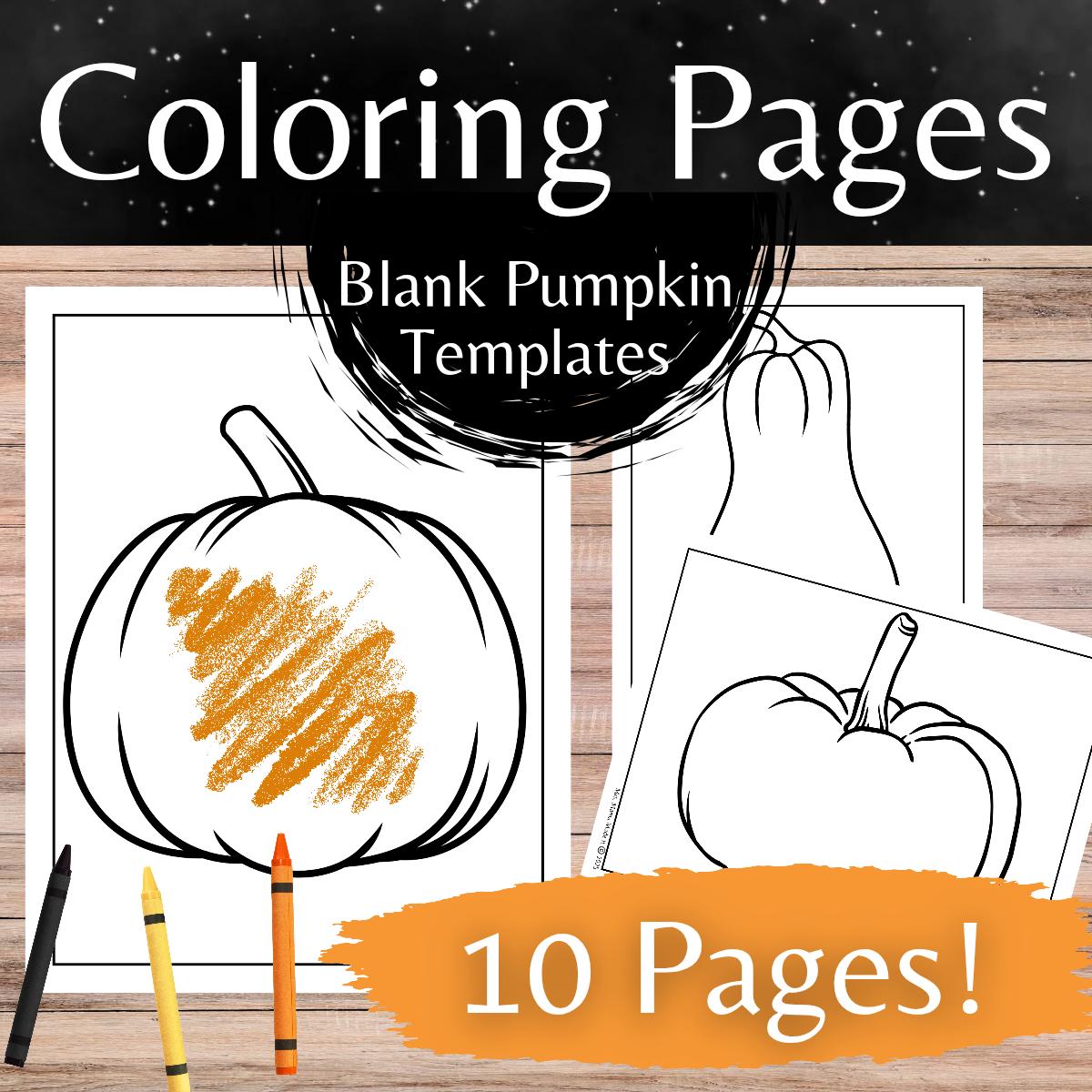Pumpkin Coloring Pages: Fall & Halloween Art Templates (digital ...