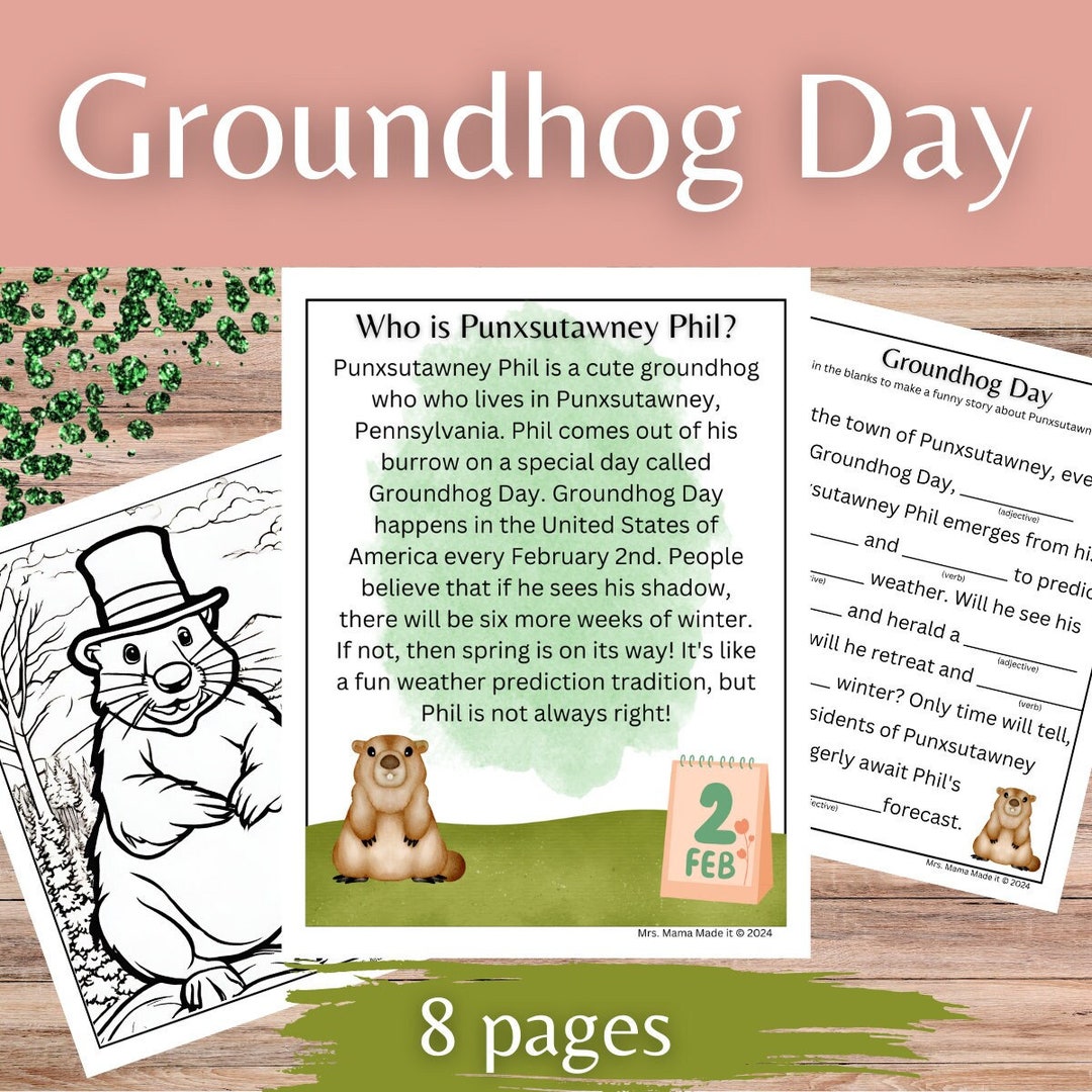 Groundhog Day Printable Worksheets for Preschool & Kindergarten Fine ...