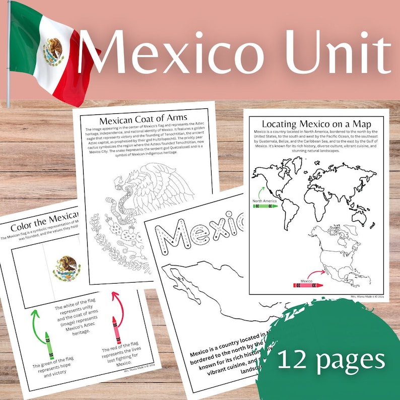 Mexico Mini Unit Celebrating Cinco De Mayo, Mexican Heritage, Geography ...