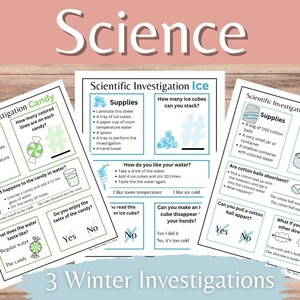 3 Winter Scientific Investigations Sheets - Question, Hypothesis ...