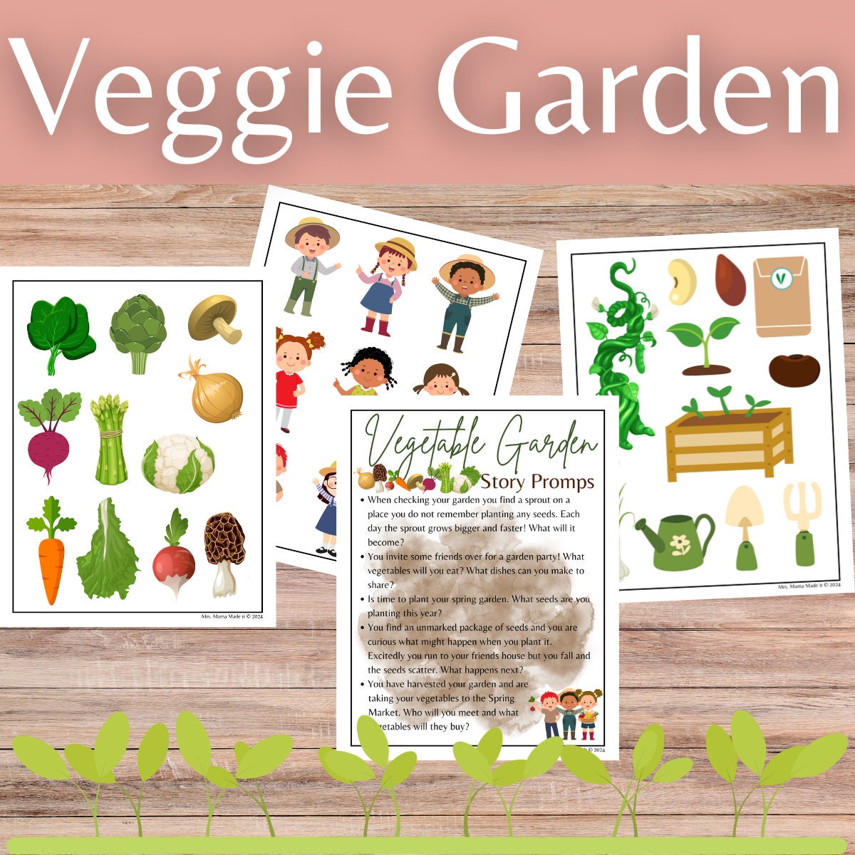 Vegetable Garden Story Telling Props and Sensory Bin Addition, Waldorf ...