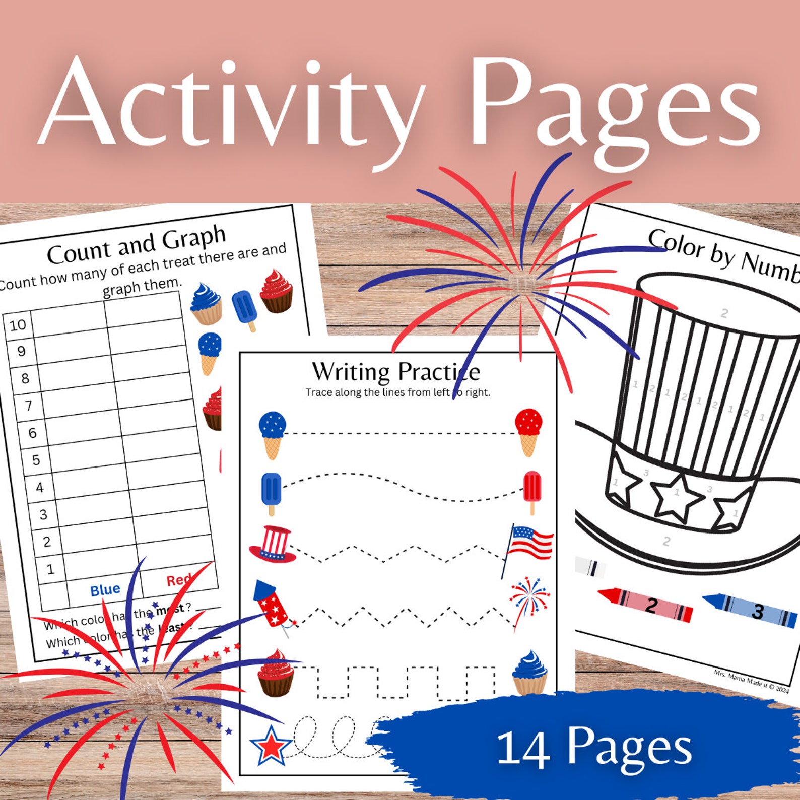 4th of July Early Elementary Printable Activity Pack for Homeschool or ...