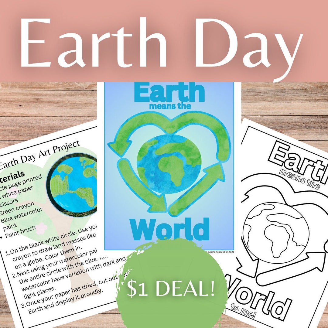 Earth Day Dollar Deal Art Project, Poster, Scavenger Hunt, and Coloring ...