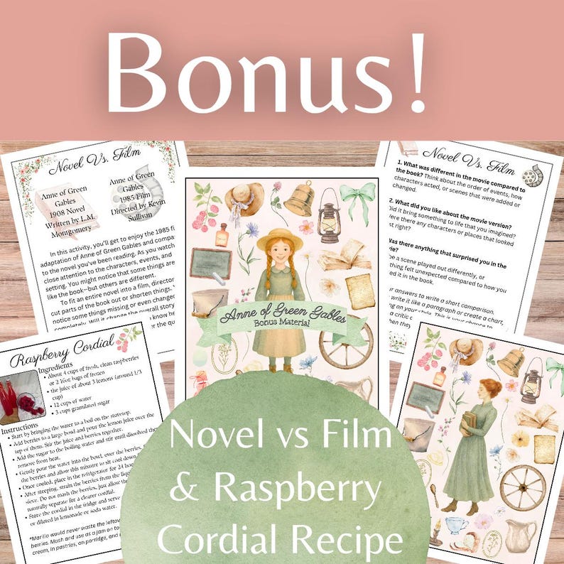 Anne of Green Gables Full Literary Study Unit — 80 Pages of Activities ...