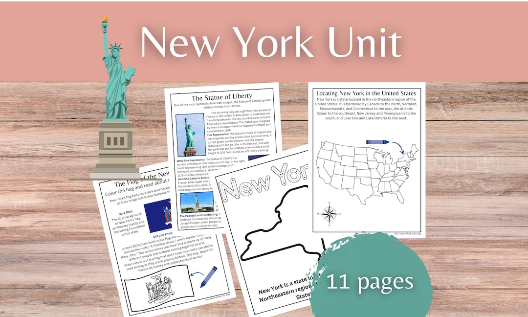 New York State Mini Unit: Geography, History, & Statue of Liberty ...