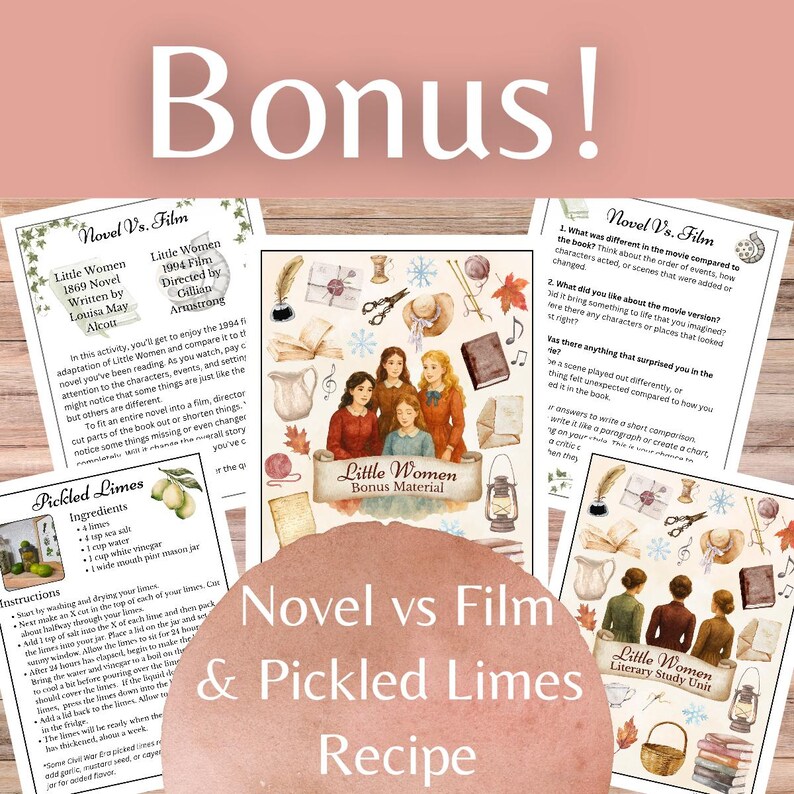 Little Women Novel Study Unit – Grade 5-8, Homeschool (digital Download ...