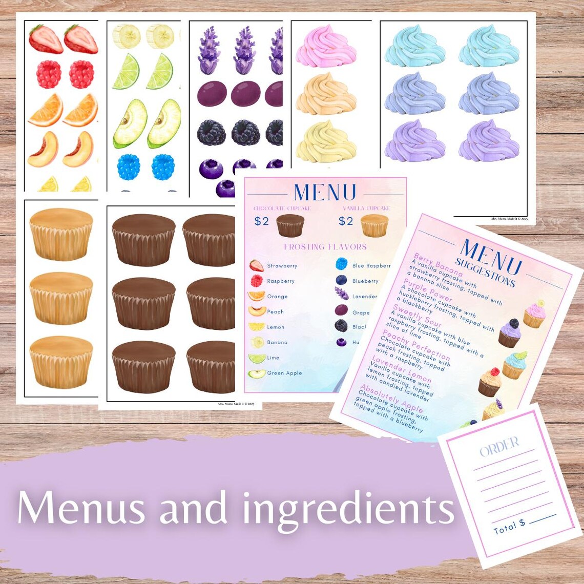 Rainbow Cupcake Shop Pretend Play Kit: Printable Dramatic Play Set ...