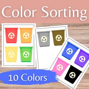 Recycling Color Sorting Activity for Preschoolers Classroom Centers or ...
