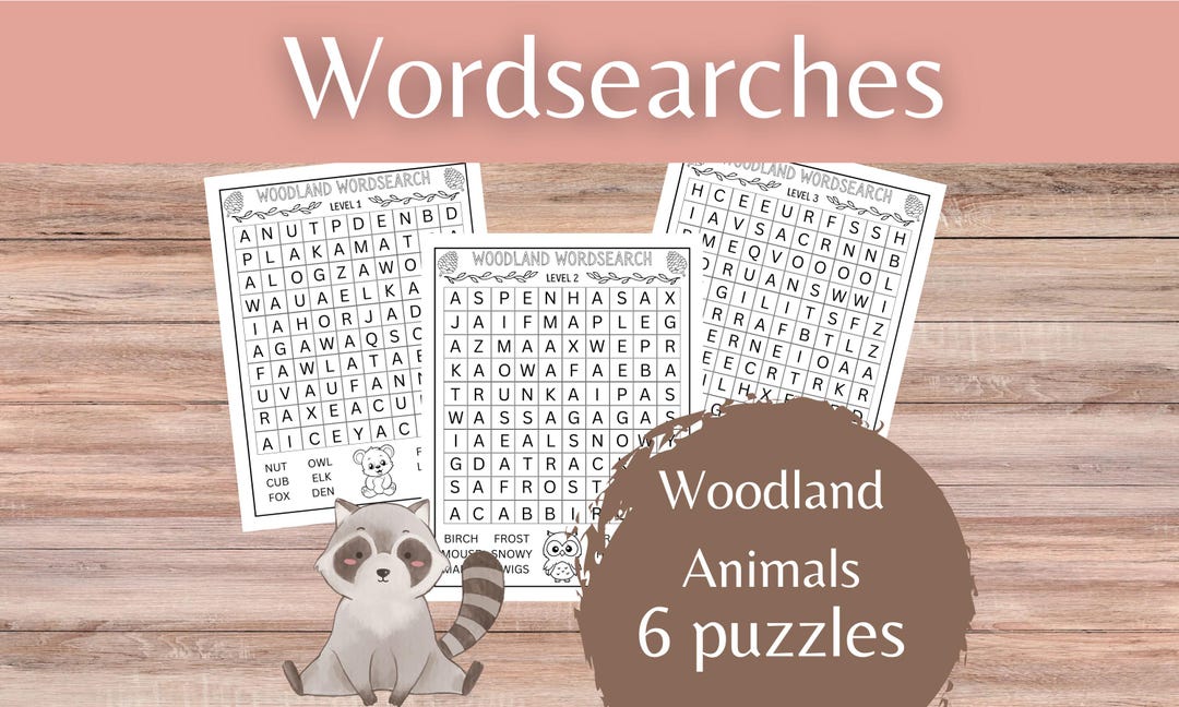 Winter Woodland Animals Wordsearch Puzzles: Classroom Vocabulary ...