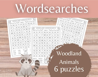 Winter Woodland Animals Wordsearch Puzzles: Classroom Vocabulary ...