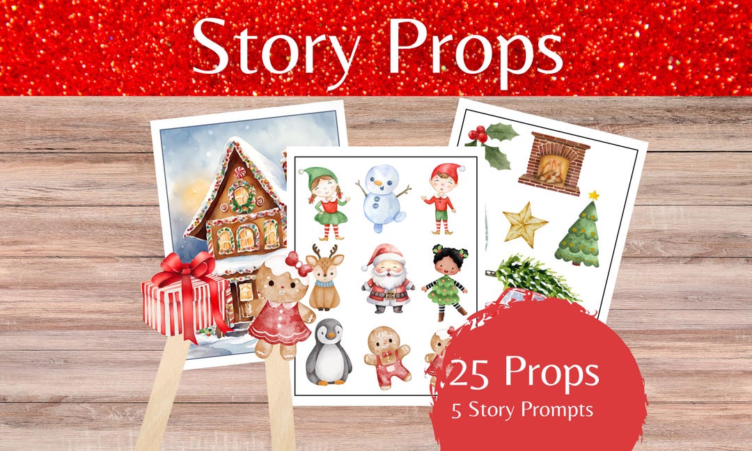 Christmas Storytelling Props for Dramatic Pretend Play Santa, Elves ...