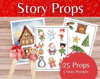 Christmas Storytelling Props for Dramatic Pretend Play Santa, Elves ...