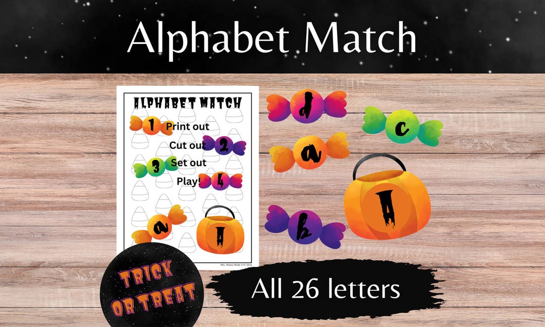 Halloween Candy Pumpkin Alphabet Letter Recognition Match Activity ...