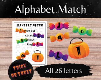 Halloween Candy Pumpkin Alphabet Letter Recognition Match Activity ...