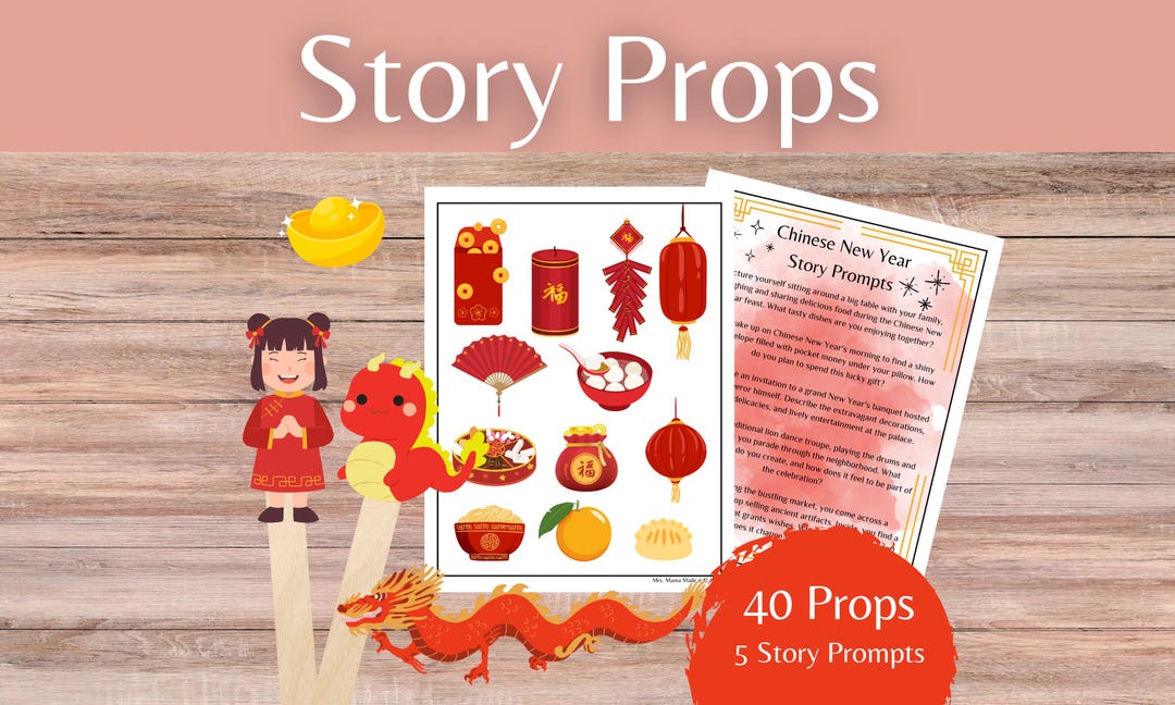 Chinese New Year Story Telling Printable Props for Dramatic Play ...
