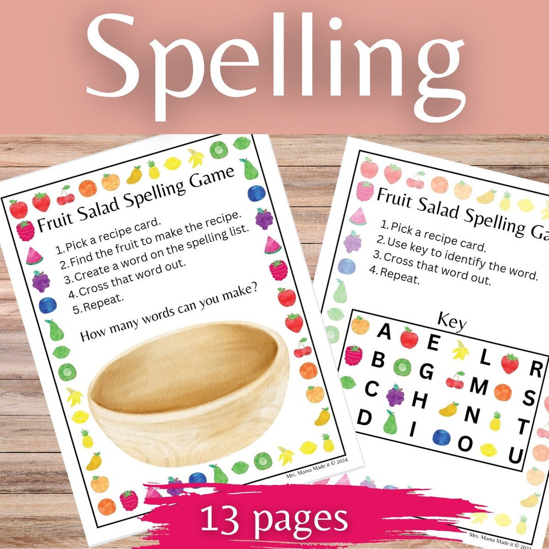 Fruit Salad Spelling Game: 3-letter Word Phonics (digital Download) - Etsy