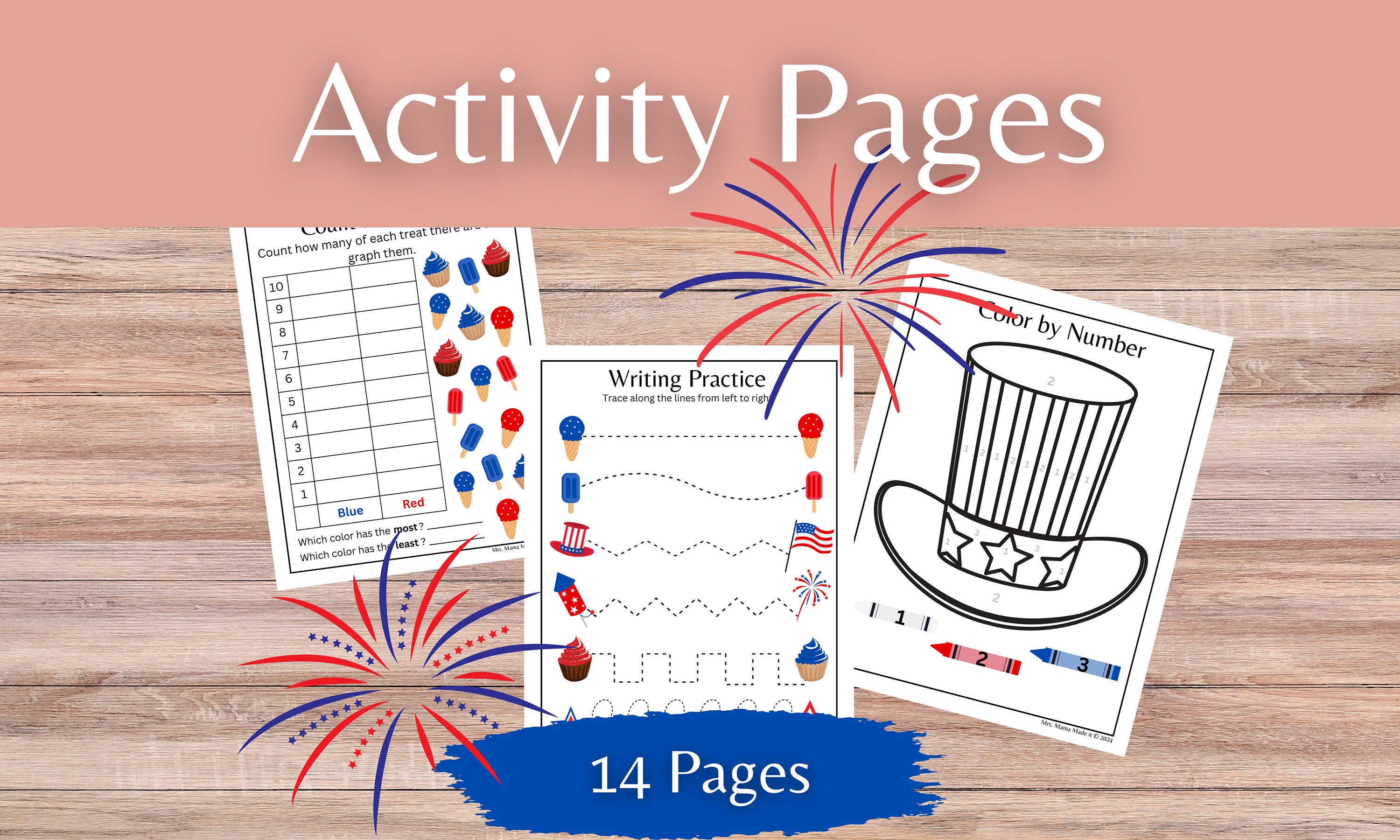 4th of July Early Elementary Printable Activity Pack for Homeschool or ...