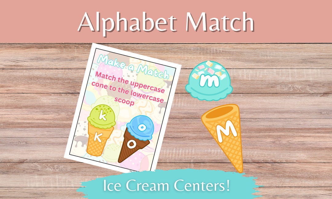 Ice Cream Alphabet Match Activity Letter Recognition Summer Time Prek ...