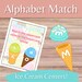 Ice Cream Alphabet Match Activity Letter Recognition Summer Time Prek ...