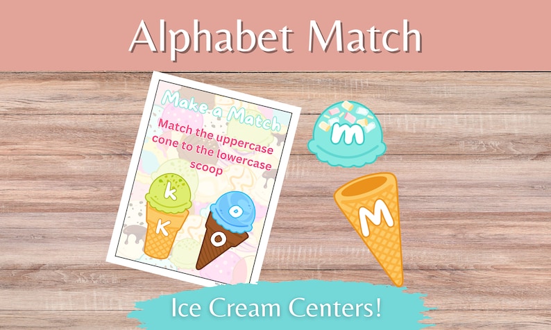 Ice Cream Alphabet Match Activity Letter Recognition Summer Time Prek ...